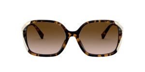 coach hc8280u universal fit sunglasses, dark tortoise/brown gradient, 57 mm