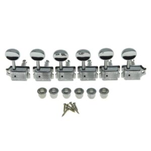 wilkinson deluxe 6 inline vintage guitar tuners with split post guitar tuning keys peg machine heads for strat/tele guitars chrome