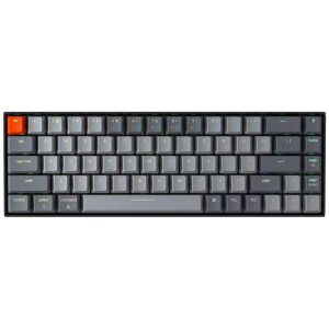 keychron k6 mechanical keyboard 65% compact 68 key wireless gaming keyboard, rgb backlight bluetooth 5.1/wired keyboard compatible with mac windows, gateron brown switch