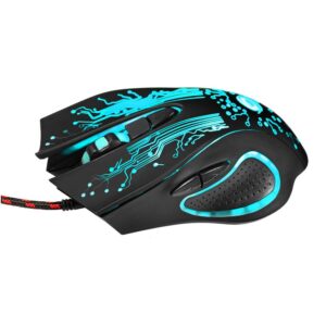 sddfor gaming mouse - colors led backlight optical mouse mice, 6-button led usb optical wired gaming mouse for pro gamer