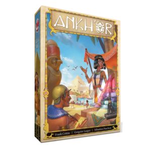 ankh'or board game - ancient egyptian marketplace and building strategy game, fun family game for kids & adults, ages 8+, 2 players, 30 minute playtime, made by space cowboys