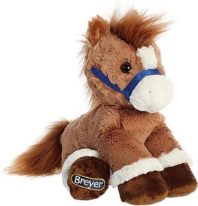 aurora® exquisite breyer® bridle buddies chestnut horse stuffed animal - realistic detailing - imaginative play - brown 11 inches