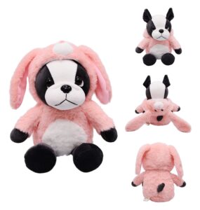 baboli cuddly husky stuffed animals soft toys with adorable bunny-style clothes super cute husky dog plush animal for easter day gifts or kids birthday party supplies 10 inches