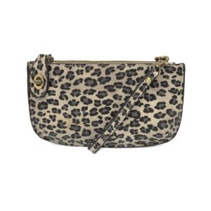 joy susan women's crossbody wristlet clutch: leopard print