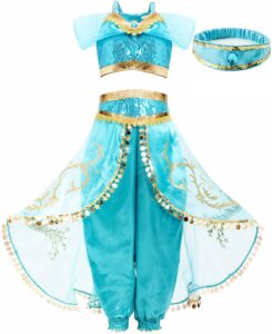 funna costume for girls princess kids dress up outfit party supplies blue, 4-5t