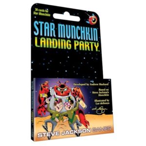 steve jackson games star munchkin: landing party card game (mini-expansion) | 30-cards | adult, kid & family card game | space fantasy roleplaying game | ages 10+ | 3-6 players | play time 120 min