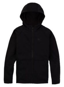 burton kids' crown weatherproof full-zip fleece, true black, s