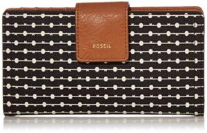 fossil women's logan leather rfid-blocking tab clutch wallet