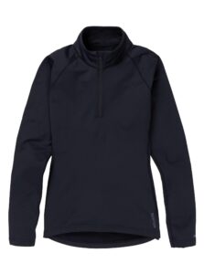 burton women's heavyweight x base layer quarter-zip, true black, xl