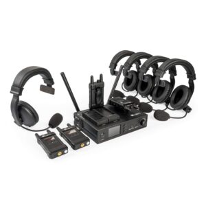 ikan livecom 1000ft full duplex wireless intercom 5 person system includes 1x base station 4x beltpacks 5x headset