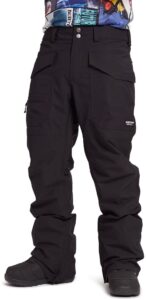 burton mens southside pant slim, true black new, large