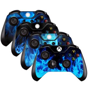 4pcs vinyl decal skin sticker protective cover skin for xbox one controller(flame)