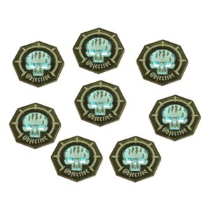 litko objective token set compatible with warcry, transparent grey & transparent light blue (8)