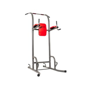 retrospec power tower for functional fitness home gym strength trainer; red pads, (model: 3431)