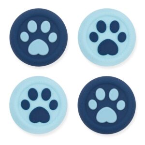 geekshare cat paw playstation 4 controller thumb grips, thumbsticks cover set compatible with switch pro controller (dark blue)