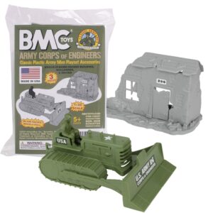 bmc classic army corps of engineers bulldozer building plastic army men playset