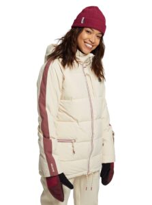 burton womens keelan jacket, creme brulee/rose brown, large