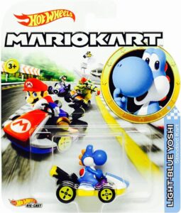 hot wheels light-blue yoshi mariokart character car diecast 1:64 scale