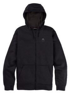 burton men's oak full-zip hoodie, true black heather, l