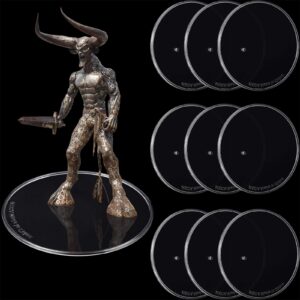 outus 10 pieces plastic action figure display stands round figure stand miniature bases for 6 - 8 inches figures (white)