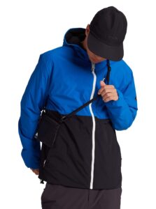 burton mens multipath hooded insulated jacket, lapis blue/true black, medium