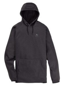 burton men's crown weatherproof pullover fleece, true black heather, l