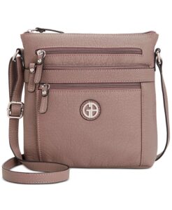 giani bernini grey pebble crossbody handbag