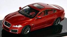 jaguar xfr car model italian racing red saloon 1:43 size ixo dealer special