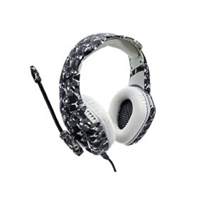 yeyian force stereo gaming headset mic, noise cancelling over ear microphone headphones, bass surround, soft earmuffs, compatible with ps4 xbox one ps5 nintendo controller pc laptop games, winter camo