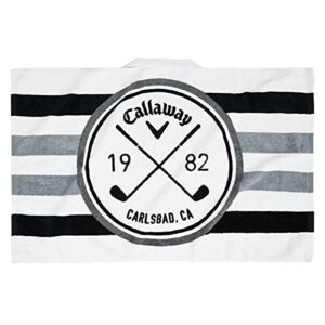 callaway golf 30x20 tour authentic towel , white/black/charcoal