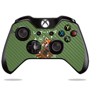 mightyskins carbon fiber skin for microsoft xbox one or s controller - red panda kawaii | protective, durable textured carbon fiber finish | easy to apply, remove, and change styles | made in the usa