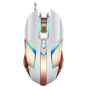 hufan t03 usb 3200dpi four-speed adjustable custom macro light wired optical e-sport gaming mouse, length: 1.5m(black) (color : white)