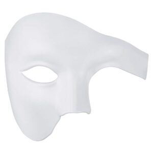 half face men's phantom of the opera vintage design venetian carnival masquerade mask (white)