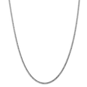 sonia jewels 14k white gold 2.5mm curb cuban link chain necklace - with secure lobster lock clasp 20"