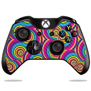 mightyskins carbon fiber skin for microsoft xbox one or one s controller - groovy 60s | protective, durable textured carbon fiber finish | easy to apply, remove, and change styles | made in the usa