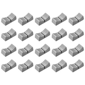 uxcell 24mmx11mmx10mm console mixer slider fader knobs replacement for potentiometer gray knob black mark 20pcs (fit hole 4 x 0.9mm)