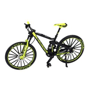 yeibobo ! alloy mini downhill mountain bike toy, die-cast bmx finger bike model for collections (black/green)