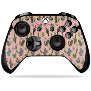 mightyskins carbon fiber skin for microsoft xbox one x controller - cactus garden | protective, durable textured carbon fiber finish | easy to apply, remove, and change styles | made in the usa