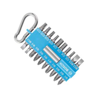 bosch 2607002822 21 piece screwdriver bit set blue (with magnetic bit holder, carabiner, accessory for electric screwdrivers)