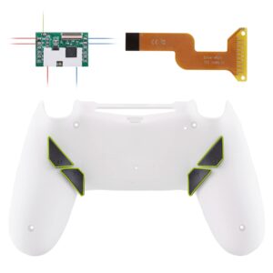 extremerate white dawn programable remap kit for ps4 controller with upgrade board & redesigned back shell & 4 back buttons - compatible with jdm-040/050/055 - controller not included