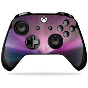 mightyskins carbon fiber skin for microsoft xbox one x controller - spaced out | protective, durable textured carbon fiber finish | easy to apply, remove, and change styles | made in the usa