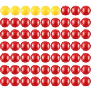 gejoy 63 pieces game replacement marbles 3 set game replacement balls compatible with hungry hungry hippos, 57 red balls and 6 yellow balls