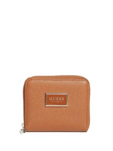 guess factory women's abree medium saffiano zip-around wallet