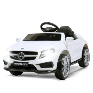 licensed mercedes benz electric car for kids by tobbi,toddler electric vehicle,children ride on toy with parental remote control/double doors/5 point safety belt/led lights for ages 3+