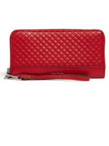 vera bradley carryall rfid accordion wristlet, leather, cardinal red