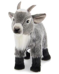 bearington garret plush gray goat stuffed animal, 12 inches