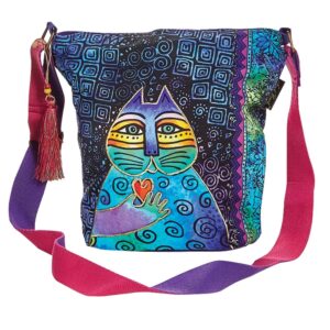 laurel burch cat wishing love 12x11 n/s crossbody tote – lb6692