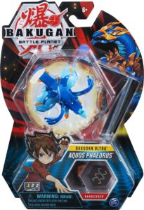 bakugan ultra, aquos phaedrus, 3-inch collectible action figure and trading card, for ages 6 and up