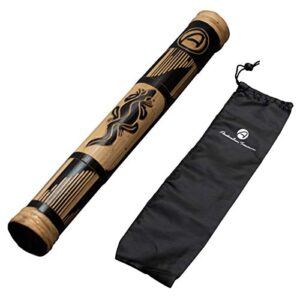 australian treasures - rainstick 40cm carved including bag