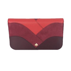 kate spade nadine patchwork leather clutch wallet, red multi